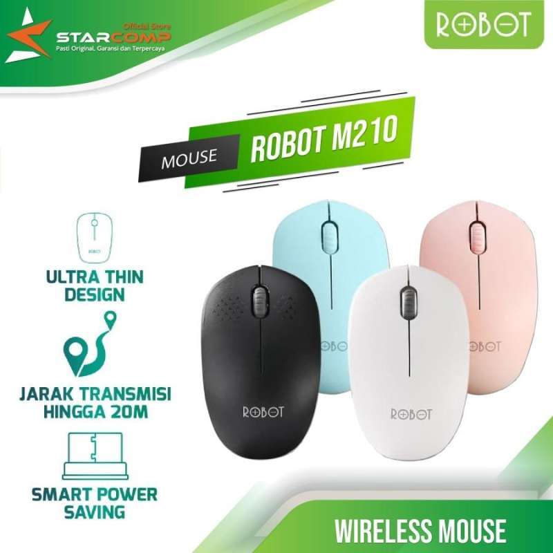Jual Mouse Wireless Robot M210 2.4g Optical Mouse Original M 210 Di ...