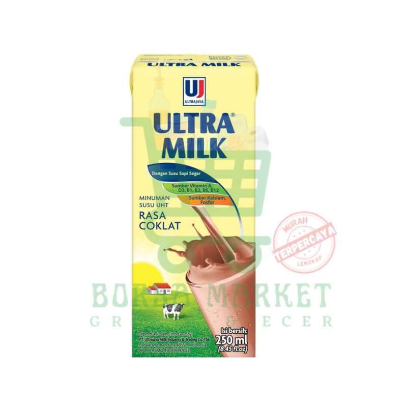 Jual Susu Uht Ultra Milk Uht Chocolate Coklat 24x250ml 1 Dus Karton Di ...