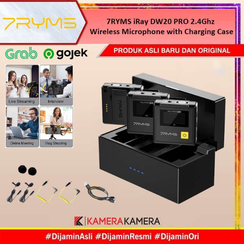 Jual KameraKamera 7RYMS iRay DW20 PRO 2.4Ghz Wireless Microphone with Charging Case di Seller ...