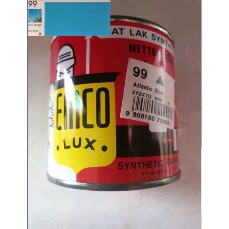 Jual cat minyak kayu besi emco lux warna biru langit 200 ml di Seller ...