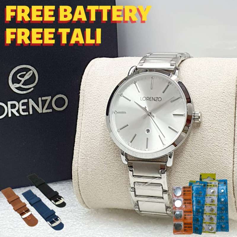 Promo Jam Tangan Wanita Lorenzo Original Tali Stainless Steel Tanggal ...