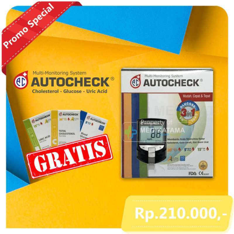 Promo Autocheck Multi 3in1 GCU Meter Cholesterol Glucose dan Uric Acid ...
