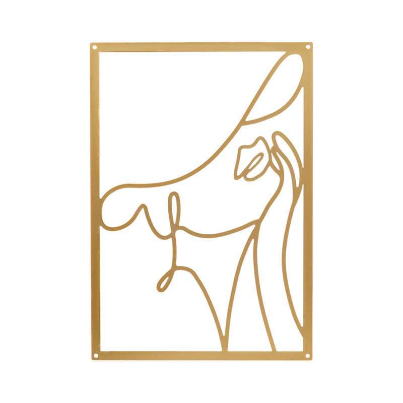 Promo Metal Wall Art Decor Woman Silhouette Minimalist Facial Line