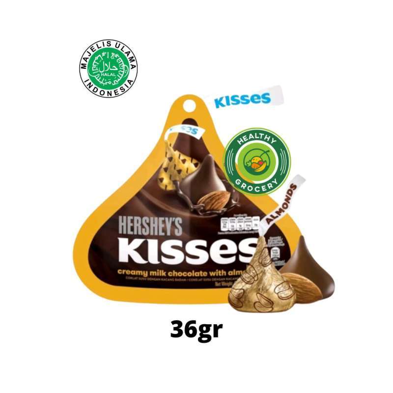 Jual Hershey's Kisses Creamy Milk Chocolate With Almond 36gr / Hersheys di Seller healthygrocery ...