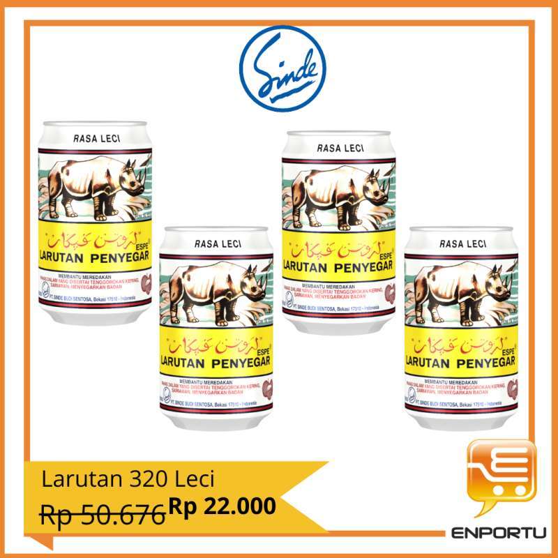 Promo Larutan Penyegar Cap Badak 4 Kaleng 320ml Rasa Leci Diskon 50% di ...