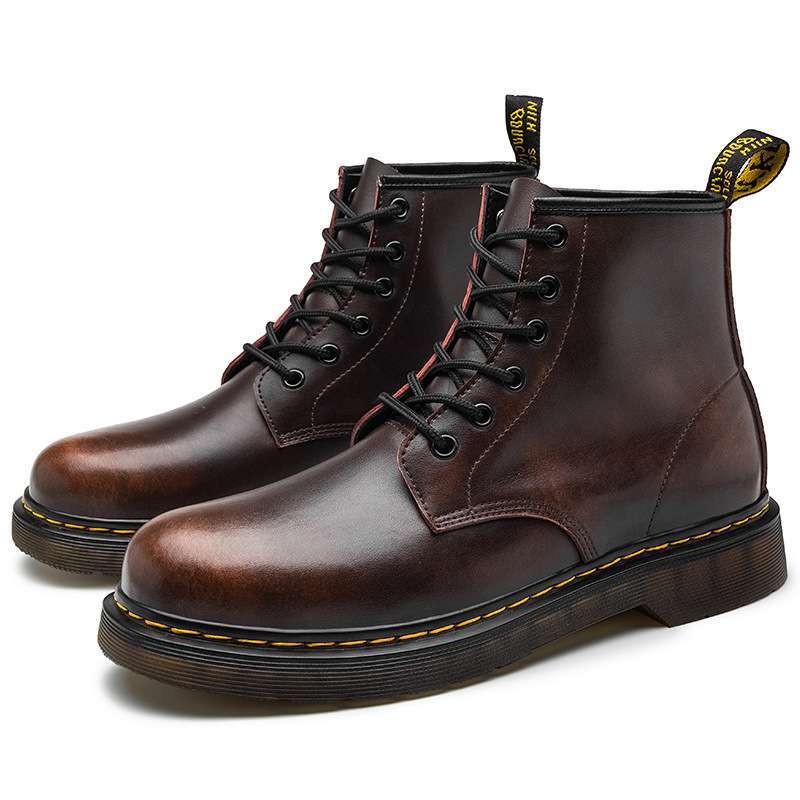 Jual Sepatu Bot Martin Sepatu Bot Kulit Pria Kulit Asli Gaya Inggris ...