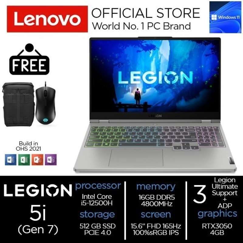 Jual Lenovo Legion 5i i5-12500H RTX3050 512GB SSD 16GB 165Hz 100% sRGB ...