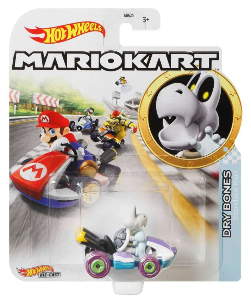 Jual Hot Wheels Mario Kart Dry Bones Standard Kart Vehicle GBG25 GJH59 ...