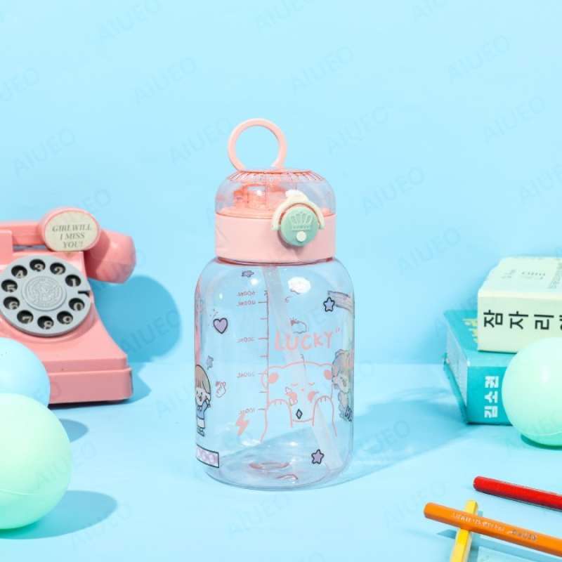 Jual Botol Minum Anak 600 mL Free Sticker Viral Korea - Kuning di ...