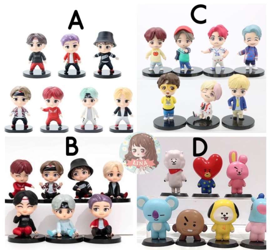 Jual FIGURINE BTS TINY TAN/ MINI FIGURE BANGTAN/ BOY GROUP ANIME TOYS ...