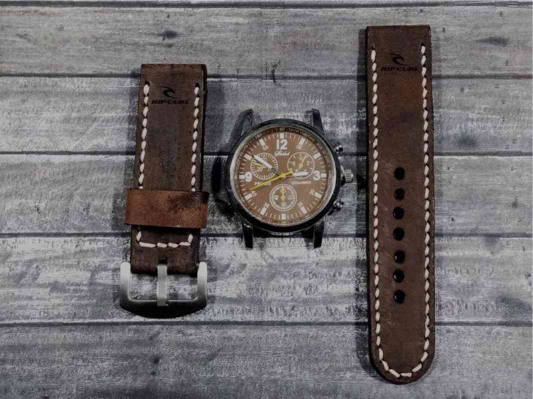 Jual Tali Jam Kulit Sapi Crazy Horse Warna Brown Logo Rip Curl ...