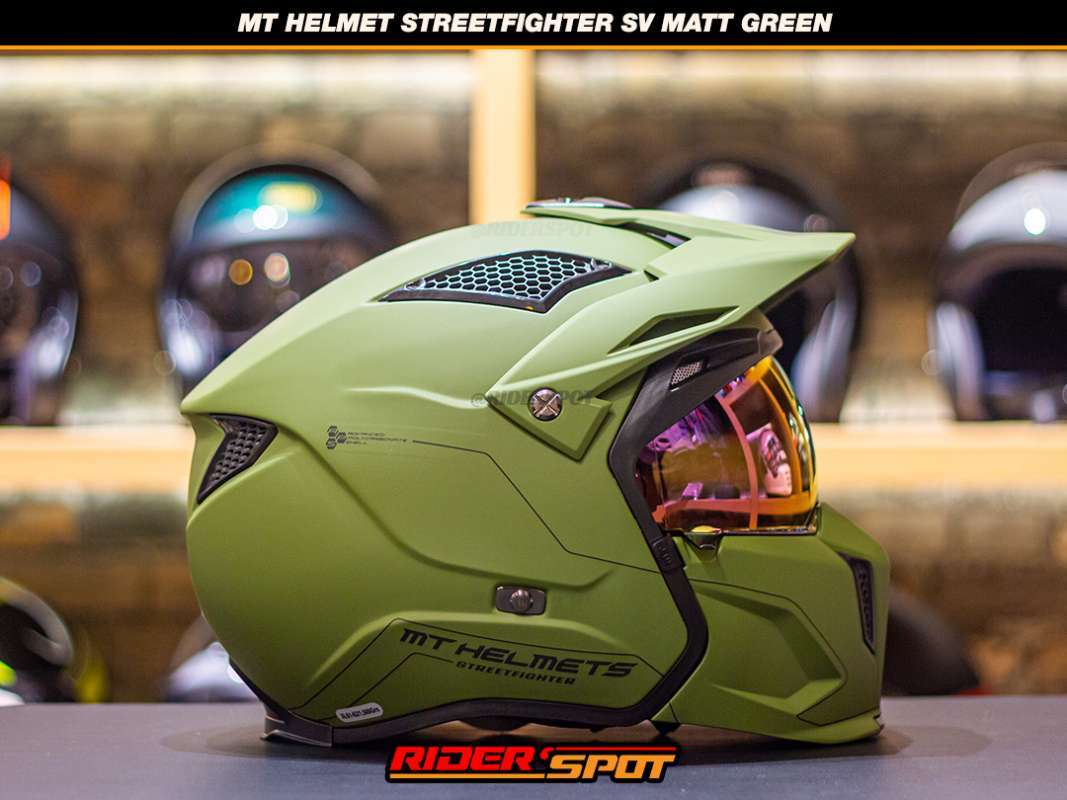 Jual Helm Motor MT Helmets Streetfighter SV Matte Green Crossover Not ...