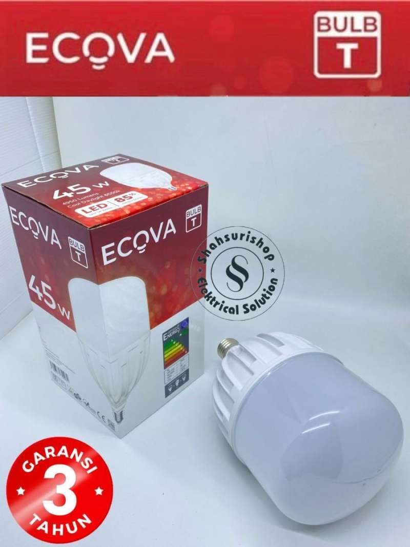 Jual LED BULB ECOVA 45W 45WATT 45 WATT T SERIES GARANSI 3 TAHUN SNI di ...