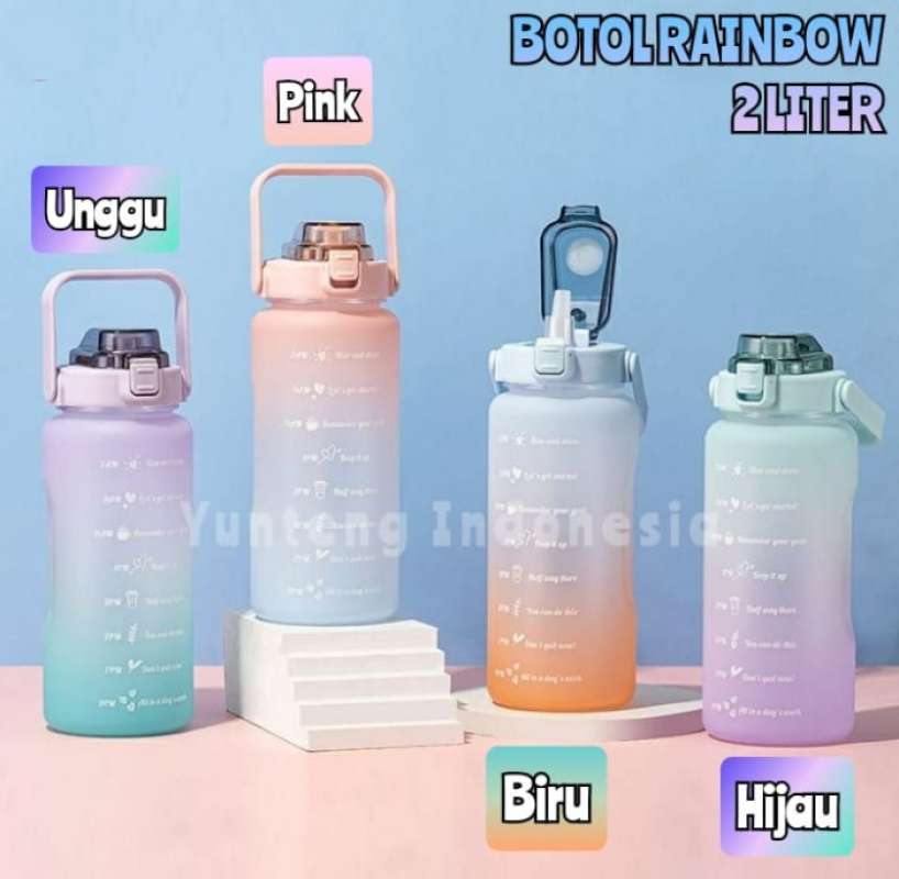 Jual Botol Air Minum 2Liter Plus Stiker Penanda Waktu Botol Air ...