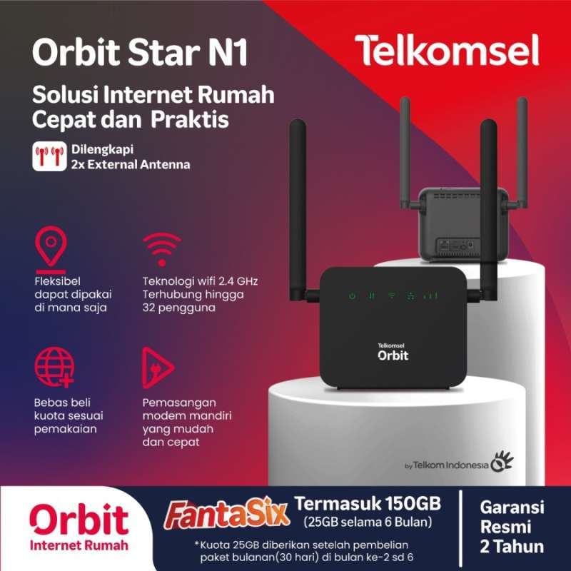 Jual Telkomsel Orbit Star N1 Modem Wifi 4G High Speed Bonus Data di Seller Lintas Digital ...