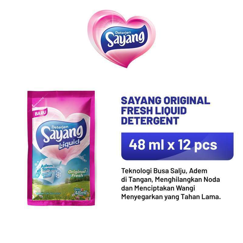 Jual Sayang Original Fresh Liquid Detergent 48 ml x 12 Sachet di Seller ...