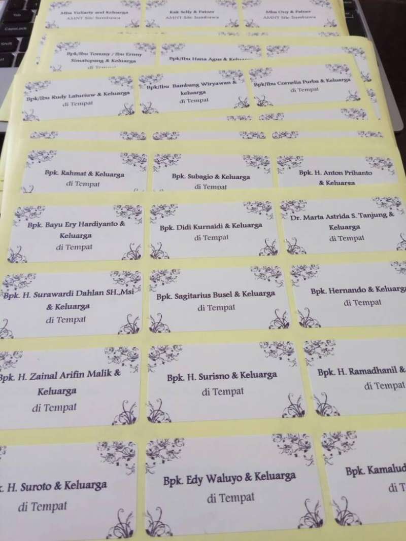 Jual Label Undangan + Cetak - Motif Di Seller Store Undangan - Kedung ...