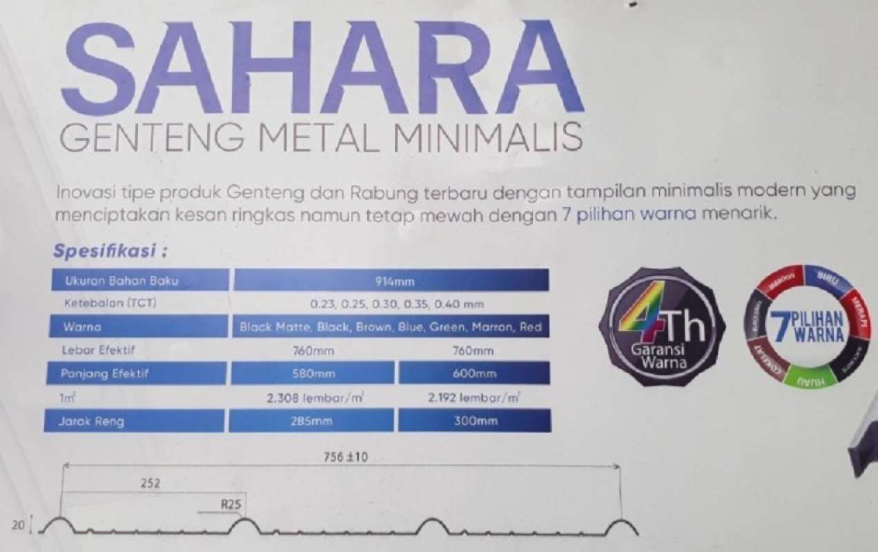 Jual Genteng metal minimalis Gnet Sahara Hitam Doff di Seller Permata material & tools - Toko ...