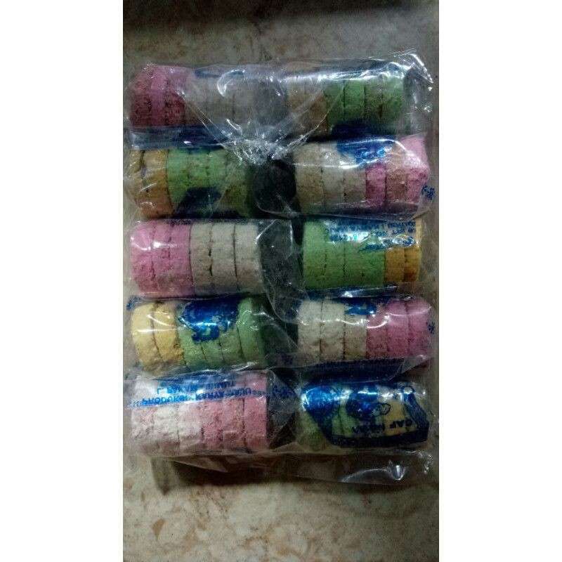 Jual cemilan instant jajanan jadul kue sagon bakar warna-warni isi 10 ...