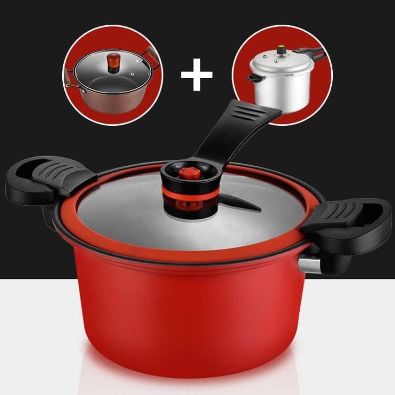 Jual Panci Presto QME Teflon Totipotent Micro Pressure Cooker Pot 22CM 3.5L - MERAH di Seller ...