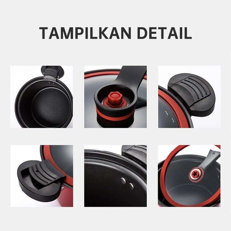 Jual Panci Presto QME Teflon Totipotent Micro Pressure Cooker Pot 22CM 3.5L - MERAH di Seller ...