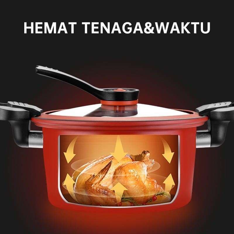 Jual Panci Presto QME Teflon Totipotent Micro Pressure Cooker Pot 22CM 3.5L - MERAH di Seller ...