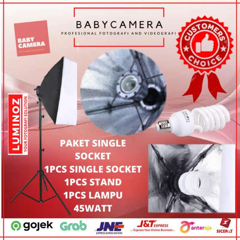 Jual Paket Studio Foto S1 Light Stand 2M + 1 Socket E27 + Softbox ...