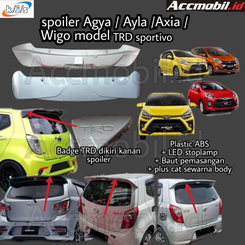 Promo Spoiler Toyota Agya Daihatsu Ayla Trd Model Trd Plastik Dengan ...