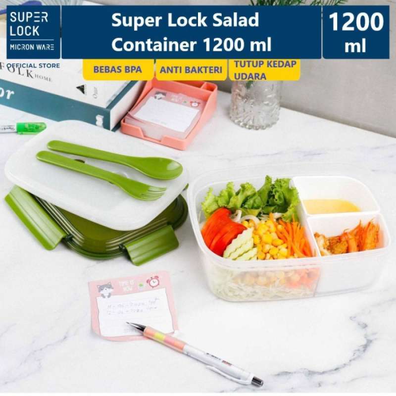 Promo Super Lock Salad Container 1200Ml - Kotak Makan Diskon 45% di ...