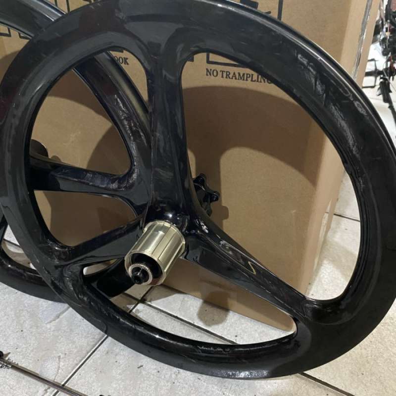 Jual Wheelset Luce Carbon 3 Spoke 16 349 For Fnhon Minivelo Deca Di ...