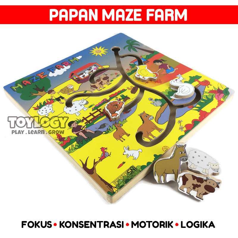 Jual Toylogy Maze Alur Farm Animal Binatang Perternakan Puzzle Papan ...