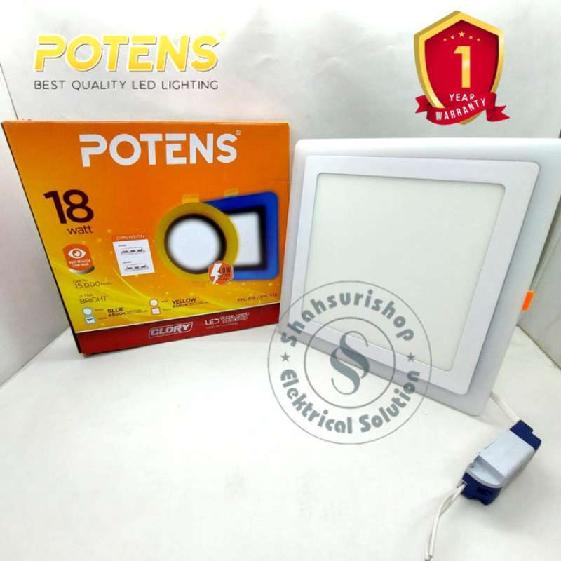 Jual POTENS LAMPU PANEL LED 2 WARNA KOTAK 18 WATT + 6 WATT PPL-B18 SNI ...