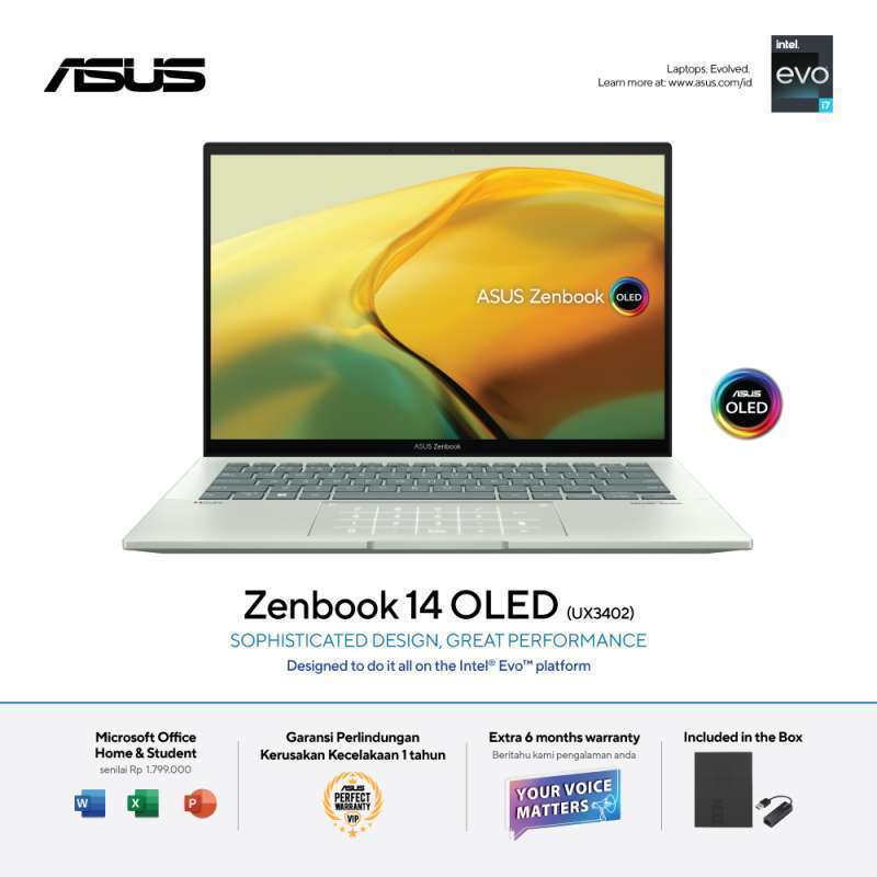 Jual ASUS ZENBOOK 14 OLED TOUCH EVO UX3402ZA - I7 1260P 16GB 512SSD ...