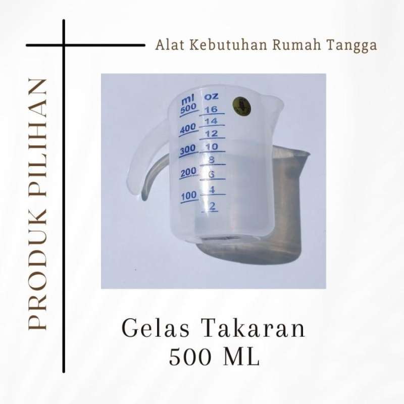 Jual Gelas Ukur Takaran bahan Plastik 500 ml di Seller Toko Faozan ...