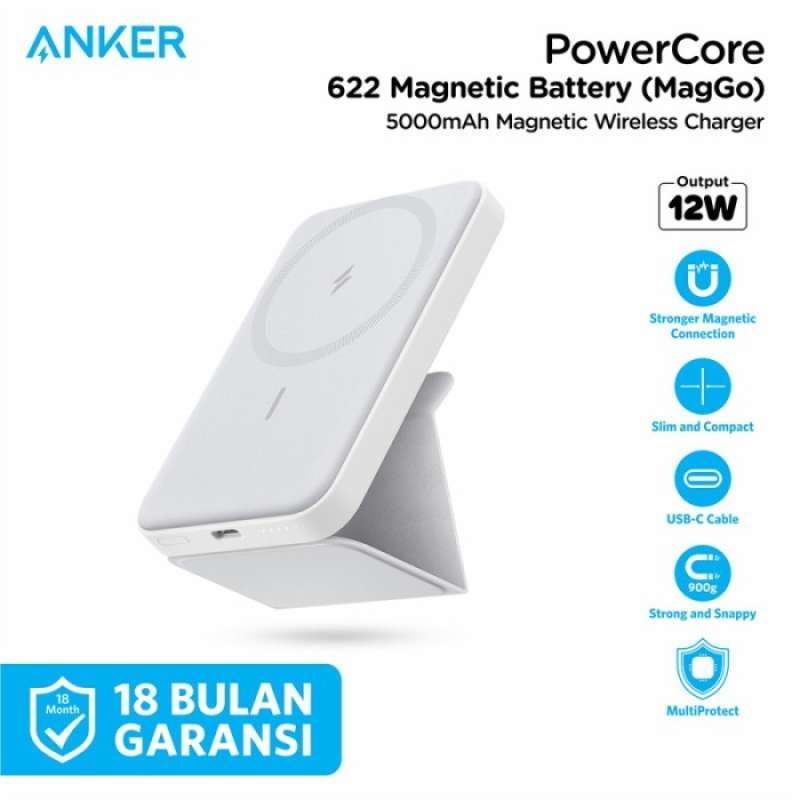 Jual Anker Wireless Powerbank Magsafe Stand Magnetic PowerCore 5000 mAh ...