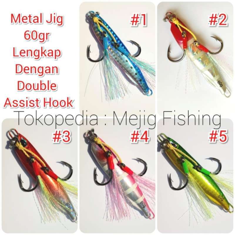 Jual Metal Jig 60 gr Drag Metal Cast Slim Lengkap Dengan Double Assist Hook di Seller Yuk ...