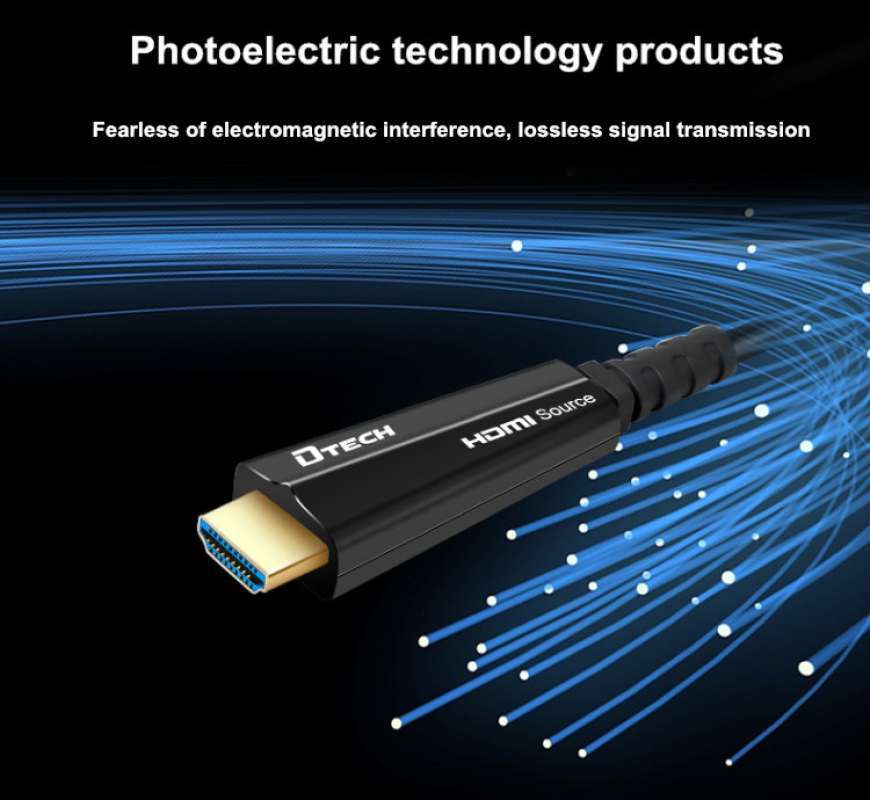 Jual Dtech Yuv444 35m Dt-hf611 Hdmi Fiber Cable Optik Original - Gold ...