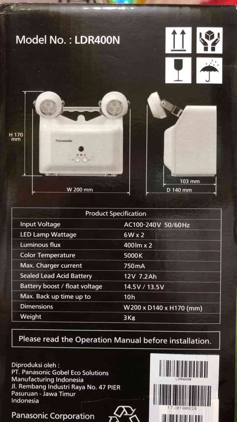 Jual Panasonic Led Lampu Emergency Light Ldr400n - Ldr300n Di Seller ...