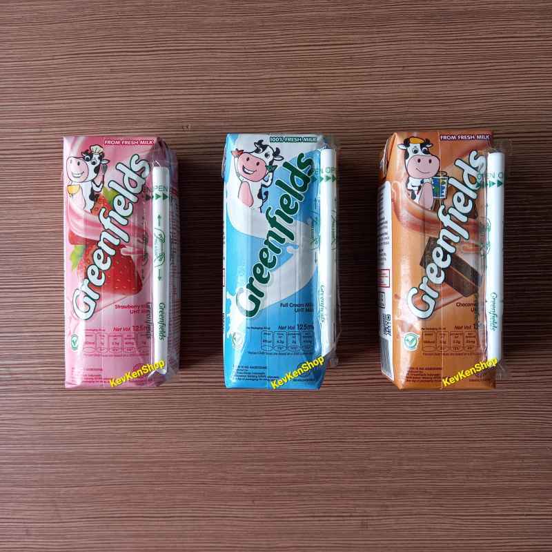 Jual GREENFIELDS UHT Susu putih Full Cream 125 ml or Chocomalt atau Strawberry GREEN FIELDS ...