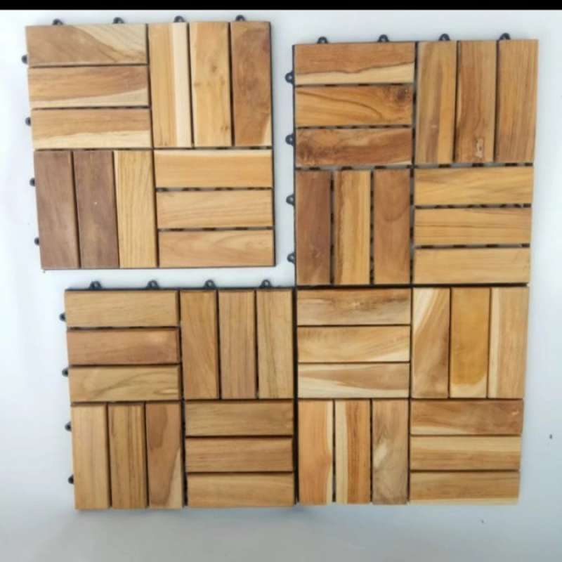 Jual Lantai kayu jati Motif ZIGZAG UK 30x30cm / Decking tile Portable ...