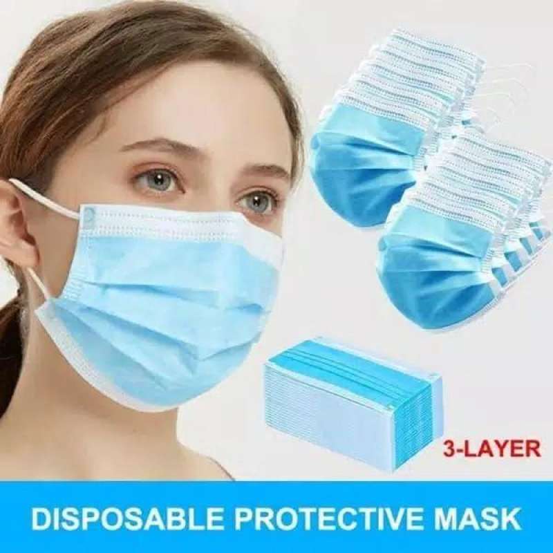 Jual Masker 3ply Disposable Face Mask 1box Isi 50pcs Di Seller Toko ...
