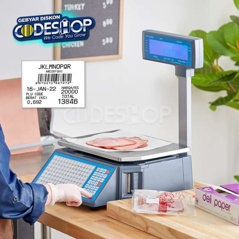Jual Codeshop Label Thermal Timbangan 50 X 40 Mm 1 Line Core 1,5 Inch ...