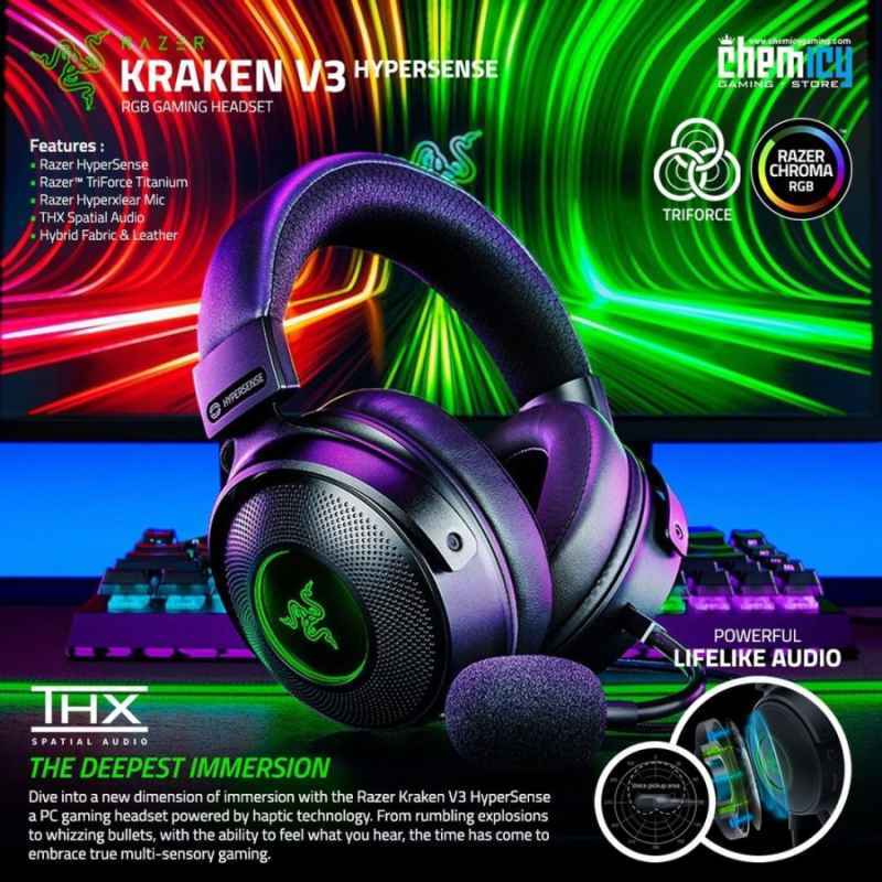Jual Razer Kraken V3 Hypersense Rgb Gaming Headset Di Seller Chemicy ...