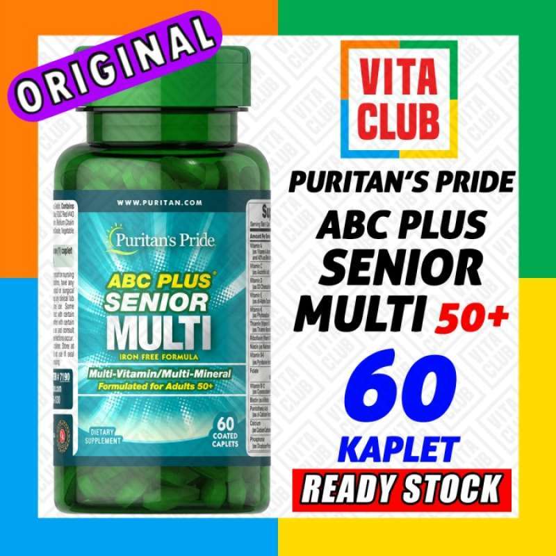 Jual Puritan Abc Plus Senior Multi 50+ 60 Kaplet Vitamin Mineral Adult ...