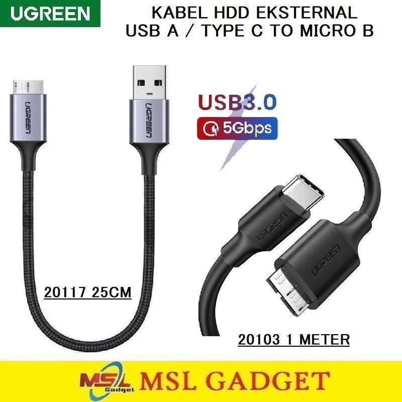 Jual UGREEN Kabel Hard Disk HDD External / Note 3 USB A & Type C to ...