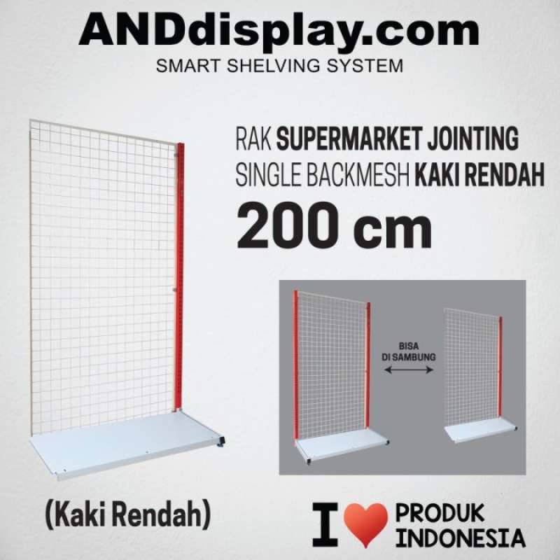 Promo Rak Supermarket 200 Cm Adjoint Single Backmesh Rak Gondola ...