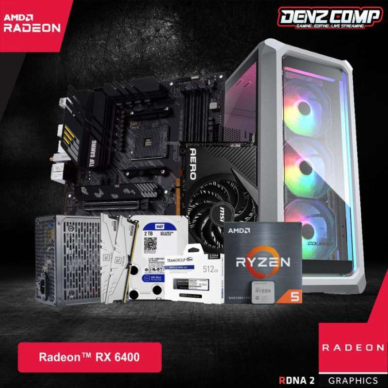 Jual Pc Gaming | Amd Ryzen 5 5600x | Rx6400 | Ddr4 | Nvme 512gb | Hdd 2tb Di Seller Denzcomp ...