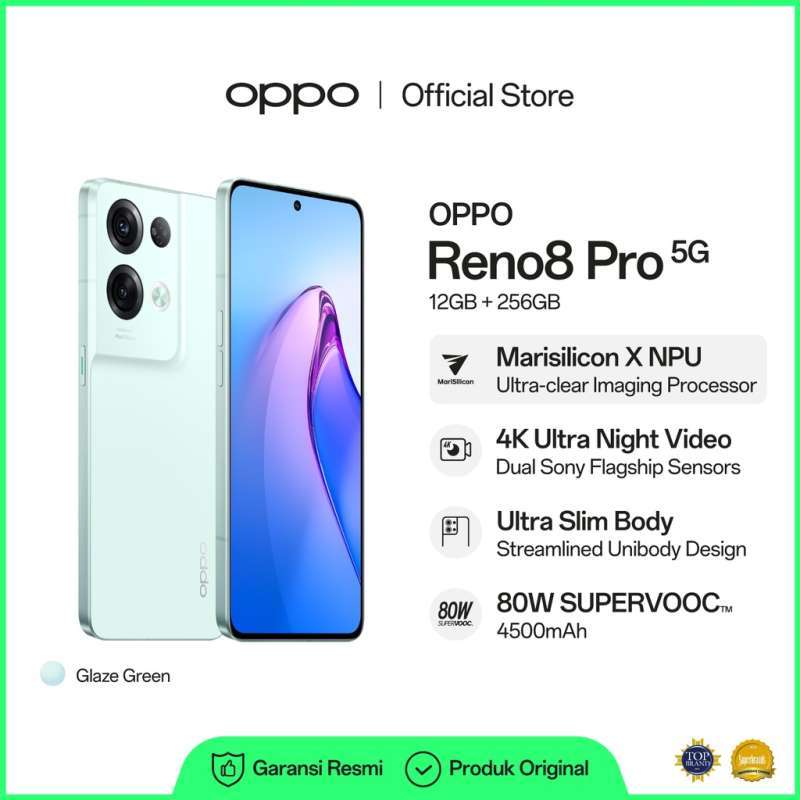 Promo [NEW!] OPPO Reno8 Pro 5G 12GB/256GB [80W SuperVOOC, 4K Ultra Night Video, Marisilicon X ...