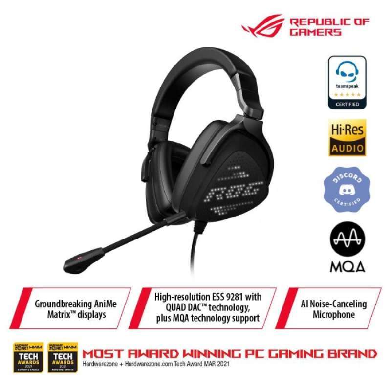 Promo ASUS ROG Delta S Animate USB-C Gaming Headset Custom AniMe Matrix ...