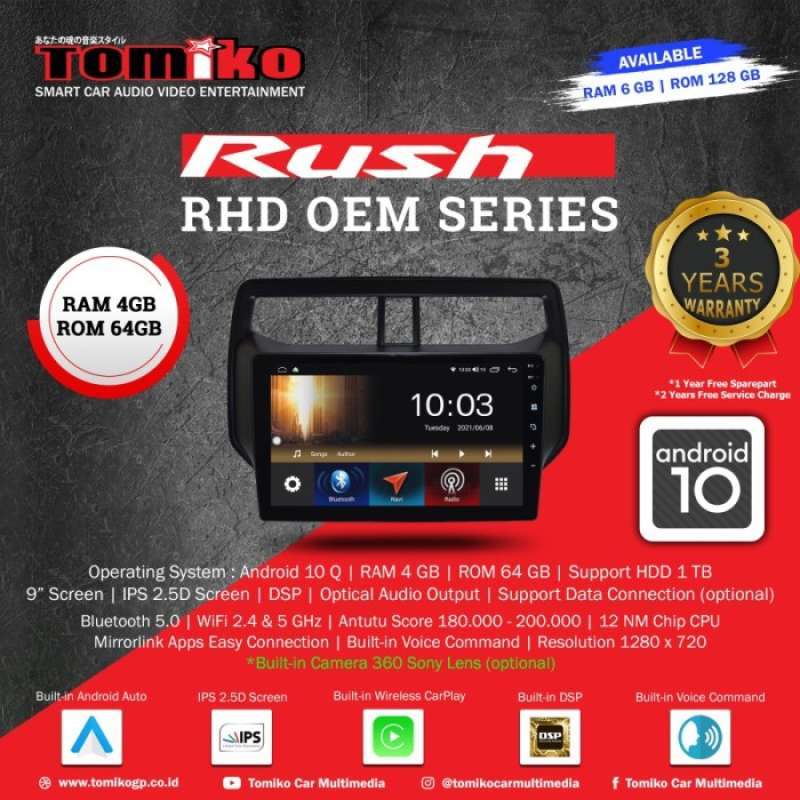 Promo Head unit Android Tomiko OEM for All New Toyota Rush Diskon 1% di ...
